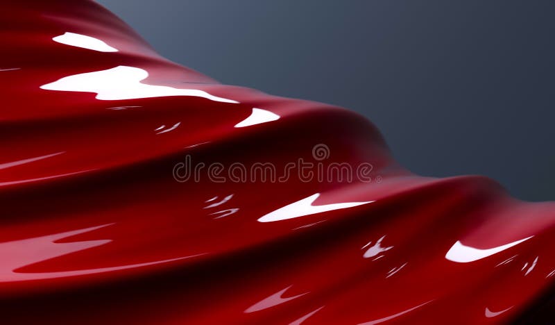 Abstract Liquid Red Paint Background. 3D Rendering of Abstract Twisted ...