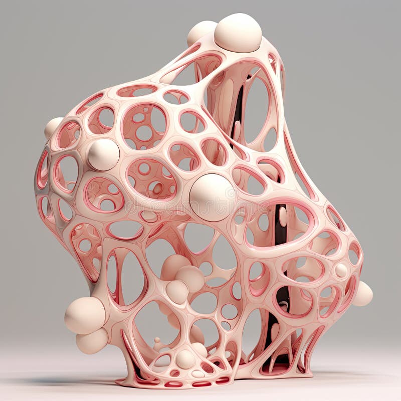 Abstract Liquid Sculpture 3d Render Over White Stock Illustration ...