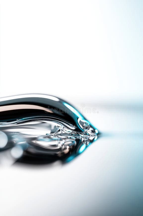 Abstract Liquid Sculpture with Reflections in Minimalist Blue Light ...