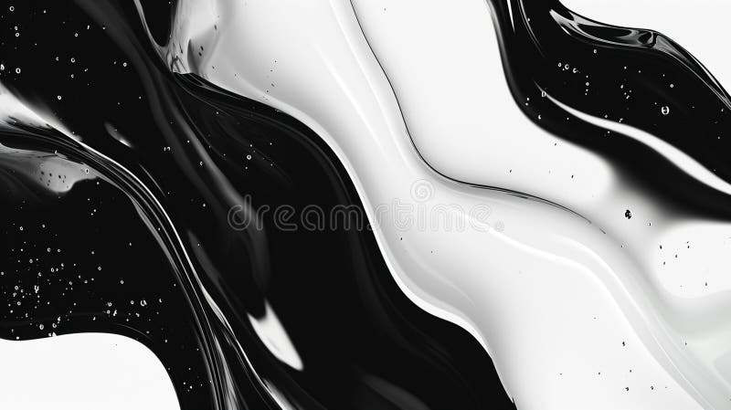 Abstract Liquid Shape Black and White Template Banner . Generative Ai ...
