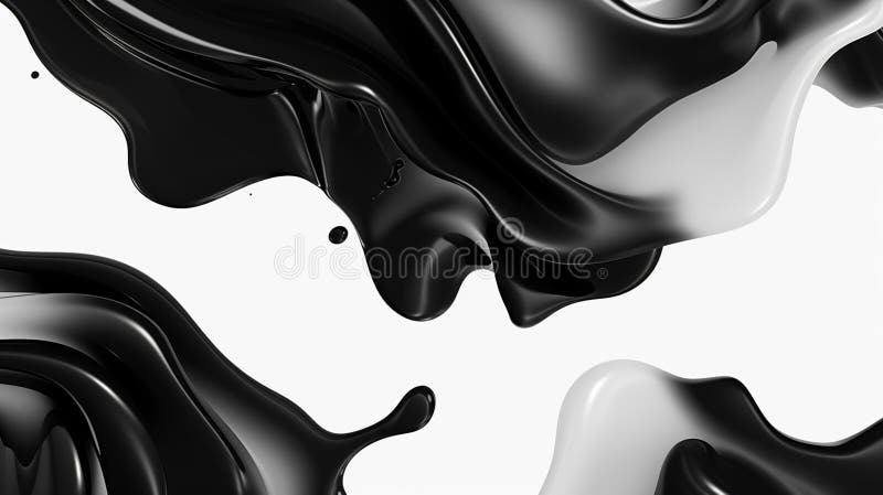 Abstract Liquid Shape Black and White Template Banner . Generative Ai ...