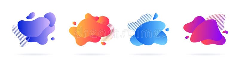 Abstract Liquid Shape. Set of Modern Graphic Elements. Fluid Dynamical ...