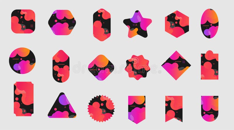 Set of Tags Labels with Abstract Liquid Shapes Background Design, Stock ...