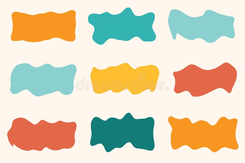 Abstract Liquid Shapes. Organic Flat Blobs. Irregular Fluid Bubbles ...