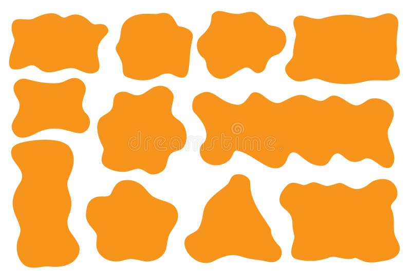 Abstract Liquid Shapes. Organic Flat Blobs. Irregular Fluid Bubbles ...