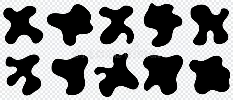 Abstract Liquid Shapes Set. Irregular Oval Blob. Futuristic Shape Ink ...