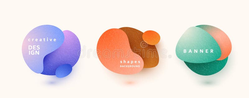 Abstract Liquid Shapes Set Vector Background. Fluid Graphic Design in ...