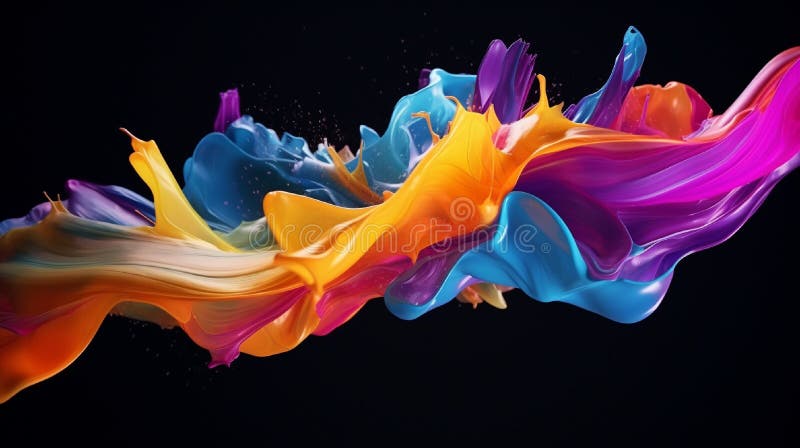 Abstract Liquid Splash in Various Colors. Artwork with an Unusual Shape ...