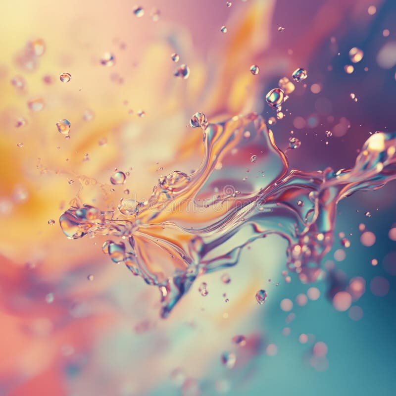Abstract Liquid Splash with Warm and Cool Color Gradient Stock ...