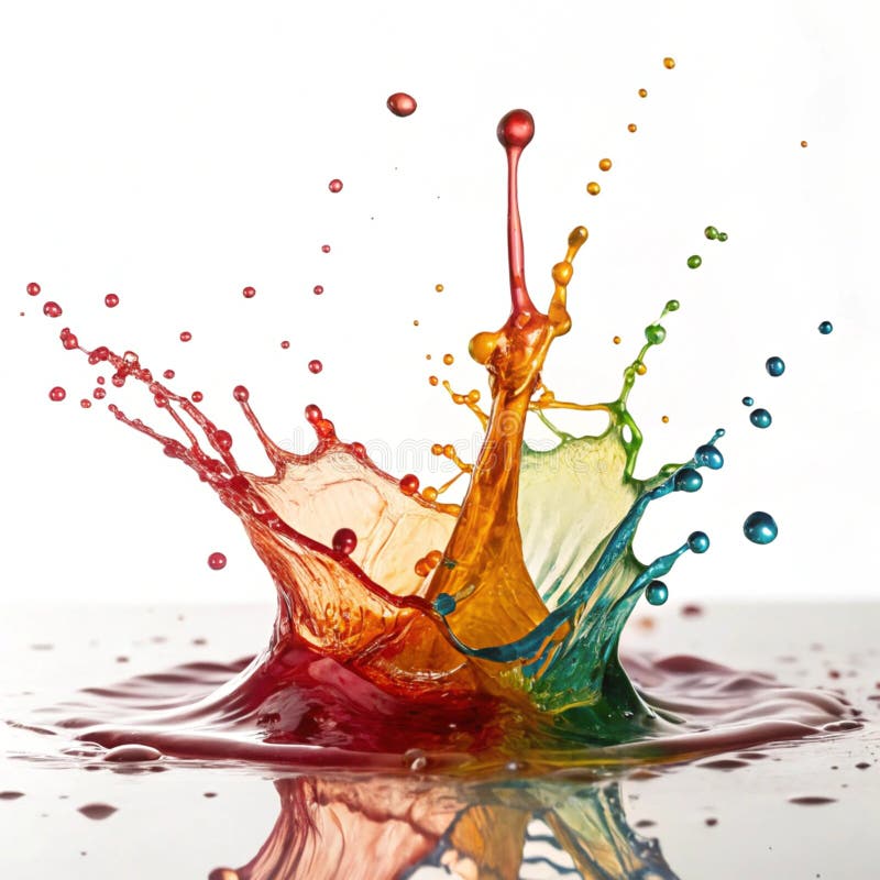 Abstract Liquid Splatter Design Isolated on White Background Stock ...