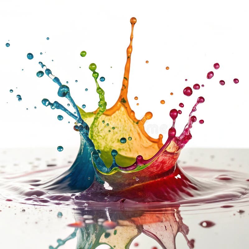 Abstract Liquid Splatter Design Isolated on White Background Stock ...