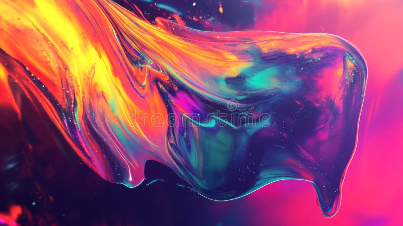 Abstract Liquid Swirls of Bright Colors Stock Illustration ...