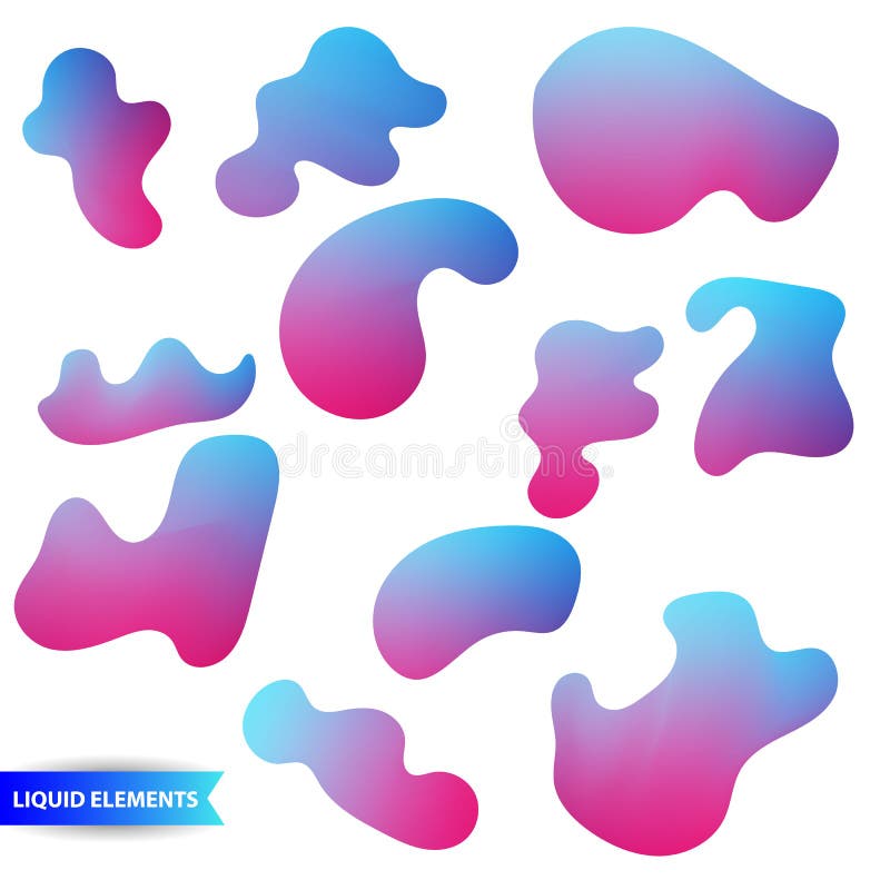 Abstract Liquid Vector Shapes Collection, Modern Colorful Gradient ...