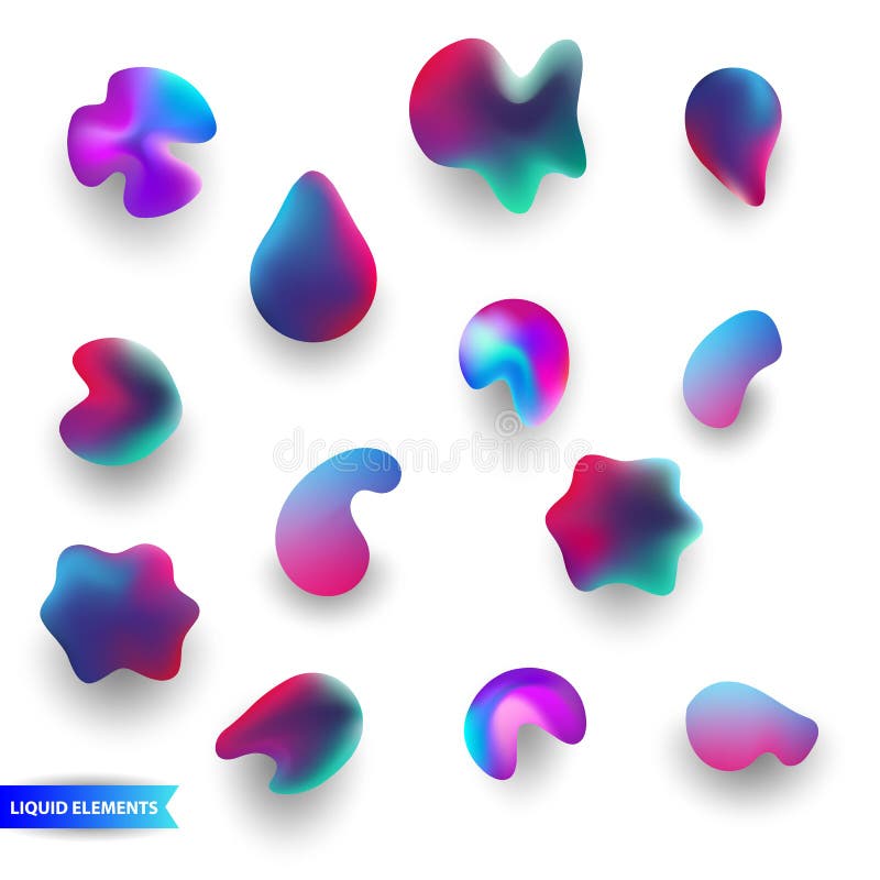 Abstract Liquid Vector Shapes Collection, Modern Colorful Gradient ...