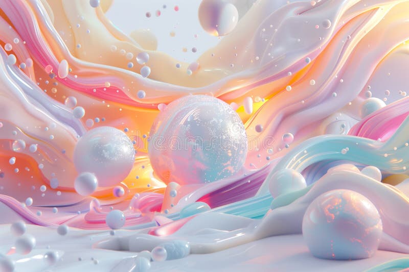 Abstract Liquid Water with Bubble Wave Texture Background. Smooth ...