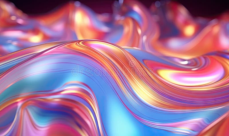 Abstract Liquid Wave Wallpaper. Creative Holographic Banner. Created ...