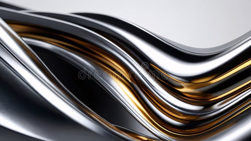 Abstract Liquid Wavy Silver Metal 3d Background, Flowing Silver ...