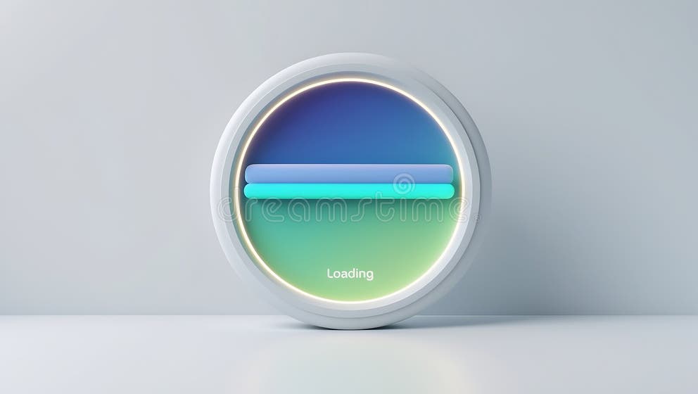 Abstract Loading Screen: Neon Progress Bar in a Minimalist Circle Stock ...