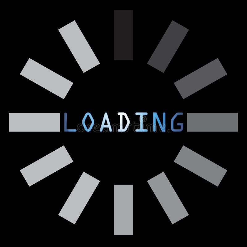 Abstract Loading Symbol on Black Background Stock Illustration ...