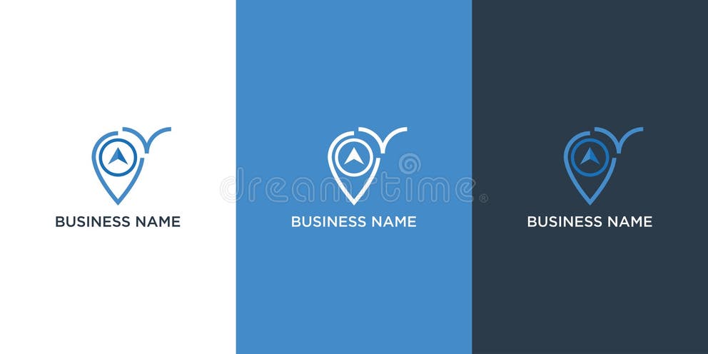 Abstract Location Pin Logo Design, Minimalist and Geometric Style ...