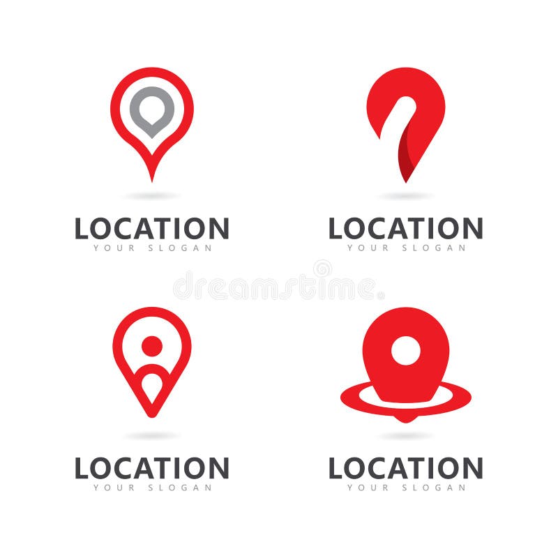 Abstract Location Pin Logo Icon Design Stock Vector - Illustration of ...