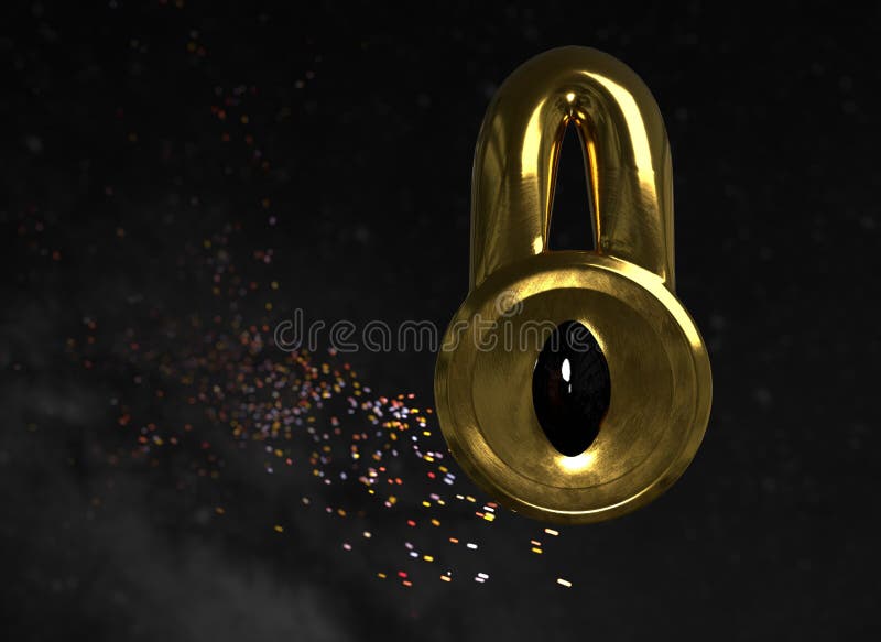 Abstract Lock Sign Cyber Security Logo. Blue Square Shape with Negative ...