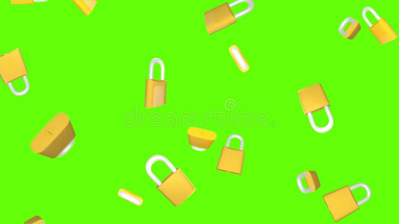 3d Padlock Animation of Rotating Padlock. 4K Video with Its Alpha Matte ...