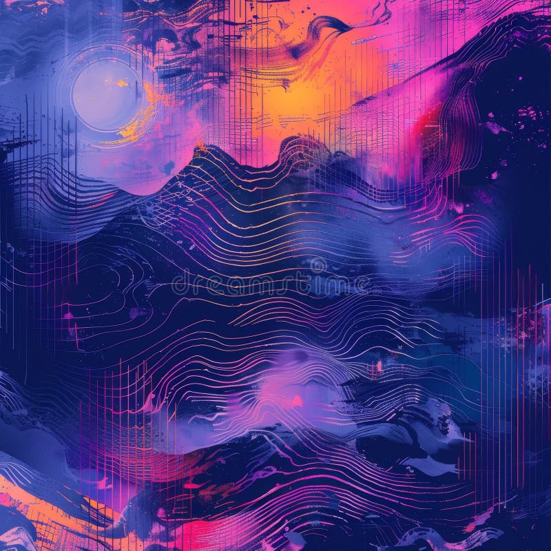 Abstract Lofi Background for Eye-catching Posters. Stock Illustration ...