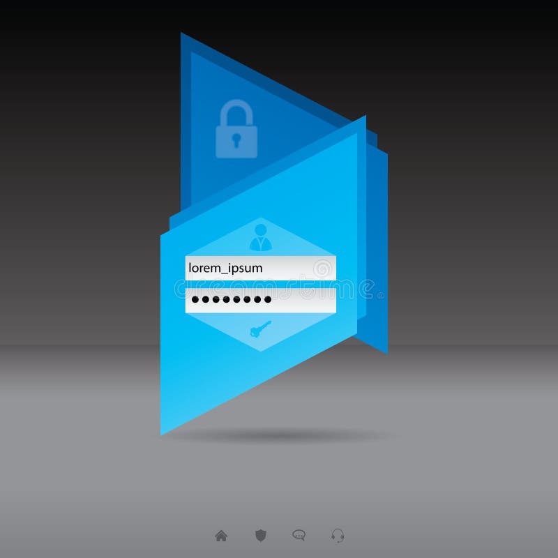 Abstract Login Screen with Blue Padlock Stock Vector - Illustration of ...