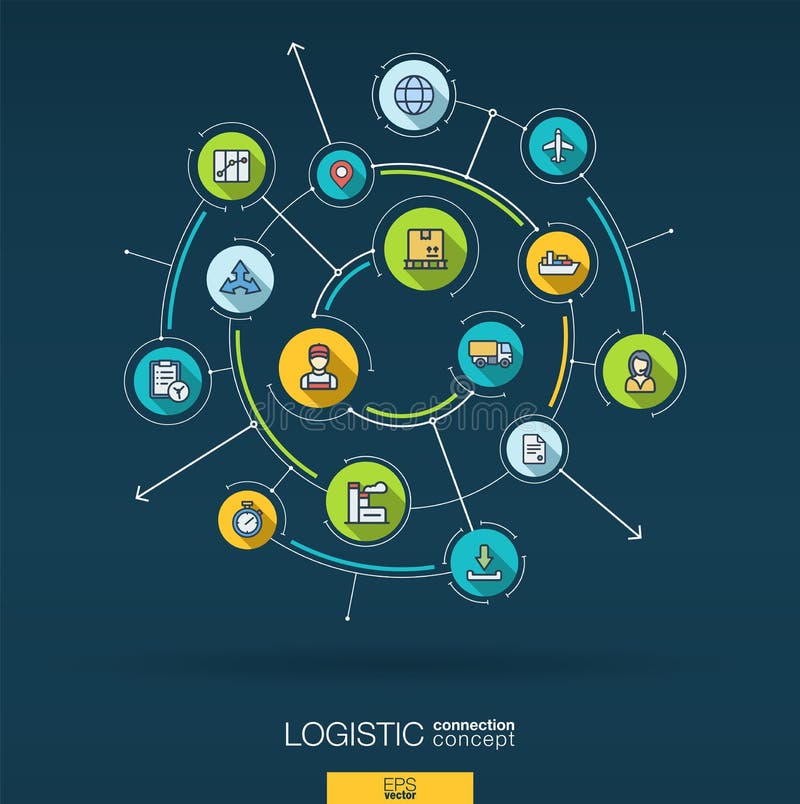 Logistic Network. Hexagon Abstract Background Stock Vector ...