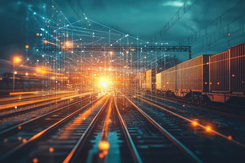 Abstract Logistics Interface with Smart Technology, , Illustrating ...