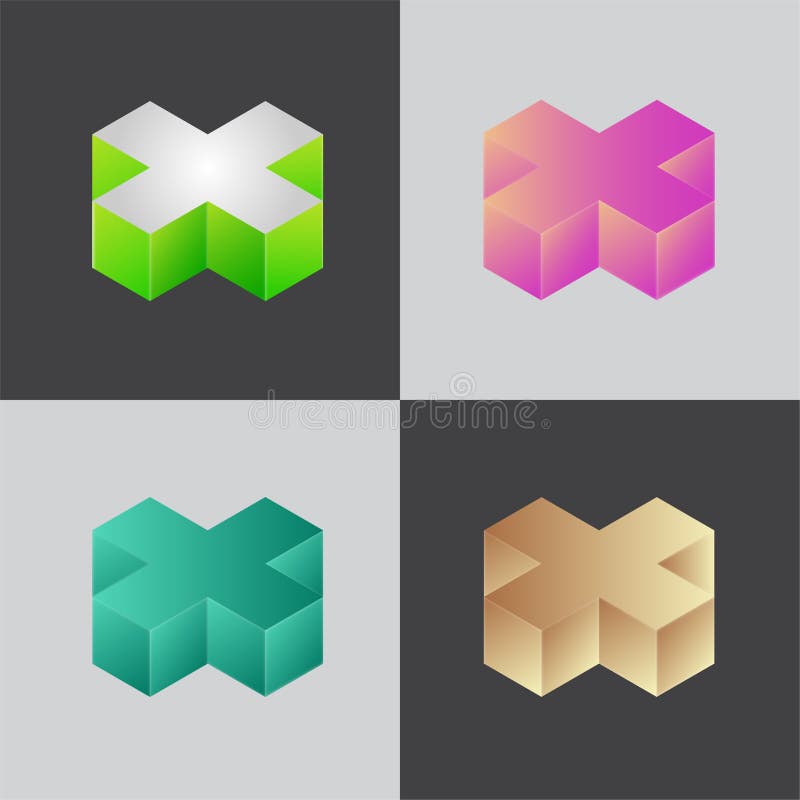 Polygonal Logos.Abstract Geometric Company Sign and Logo Elements Stock ...