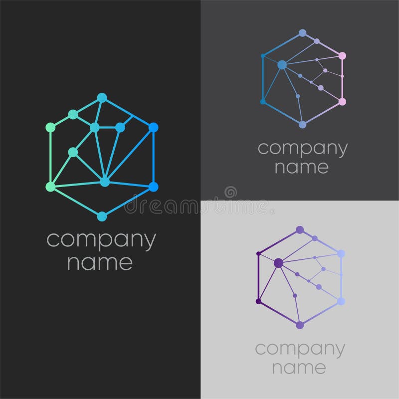 Polygonal Logos.Abstract Geometric Company Sign and Logo Elements Stock ...