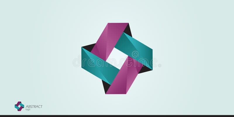Abstract Three Dimensional Rhombus Logotype Stock Vector - Illustration ...