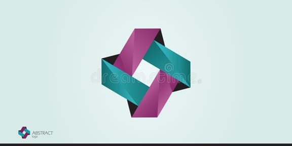 Abstract Three Dimensional Rhombus Logotype Stock Vector - Illustration ...