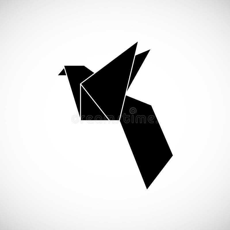 Abstract Polygon Hummingbird. Black Geometric Outline of a Bird ...