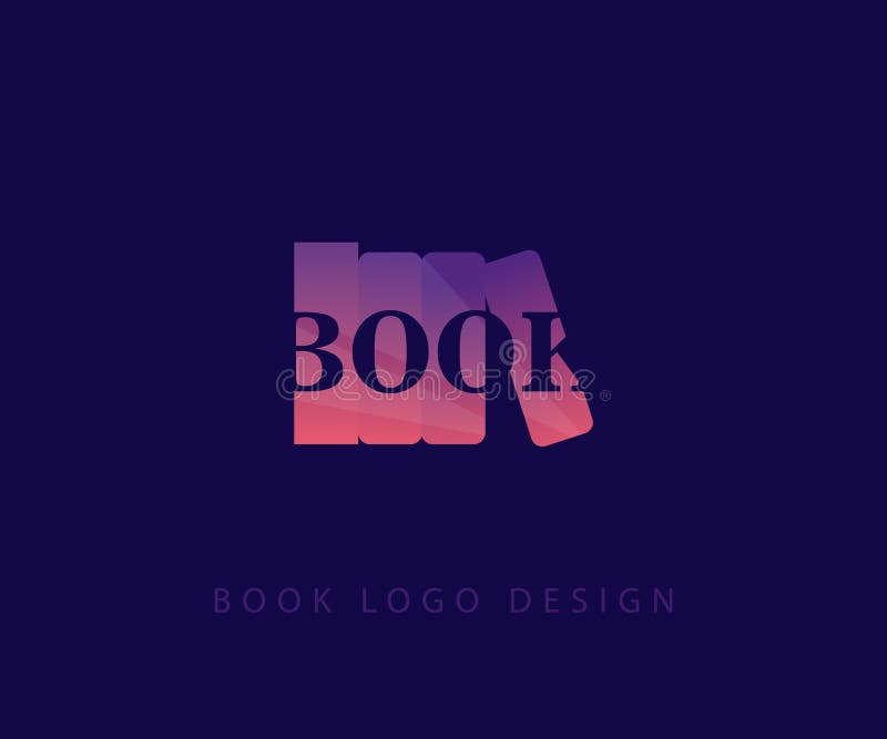 Abstract Logo Book Symbol Vector Template and Blue Background Stock ...