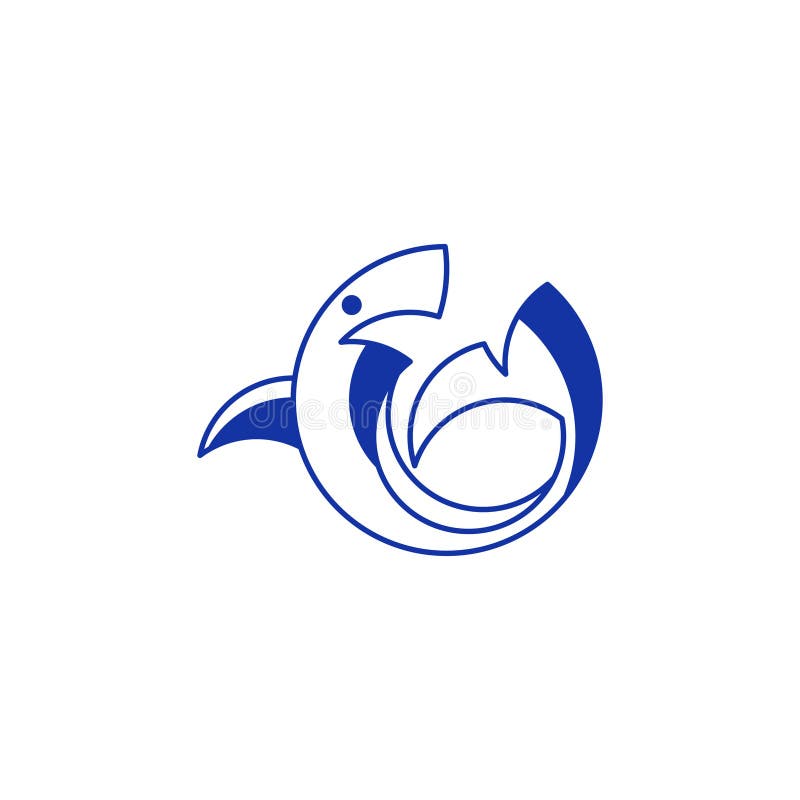 Abstract Logo Combining Shark and Circle Elements Stock Illustration ...