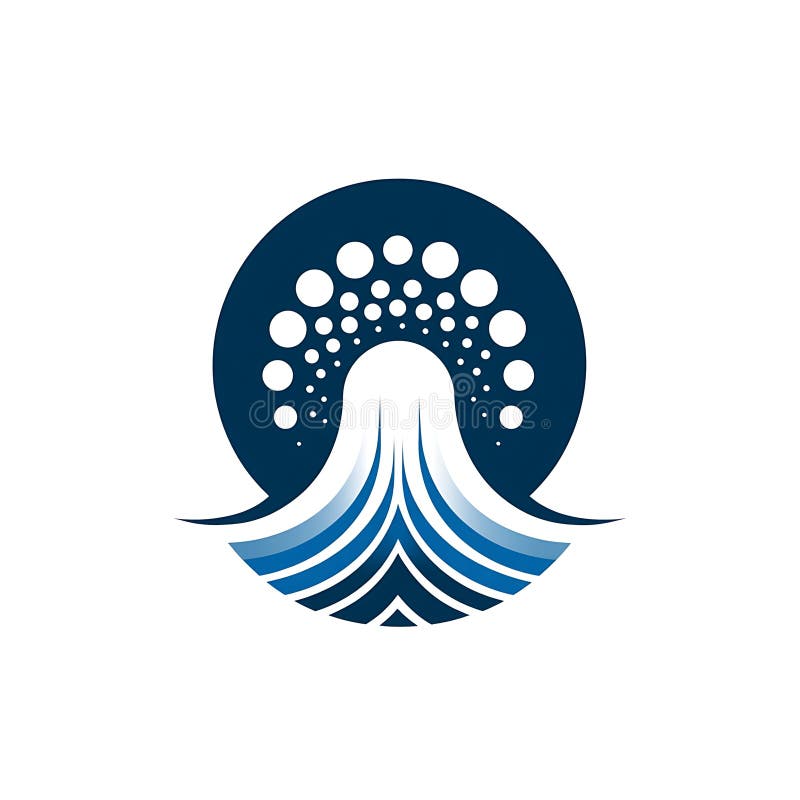 An Abstract Logo Combines a Wave Design with a Circular Motif. the Wave ...