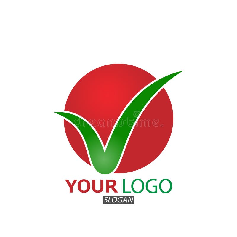 Abstract Logo for the Company with the Terms and Tick Stock Vector ...