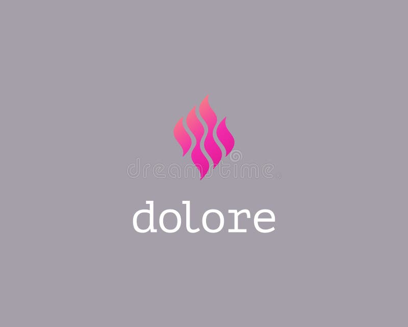 Abstract Logo from Curved Waves. Creative Flame Fire Steam Sign. Flow ...