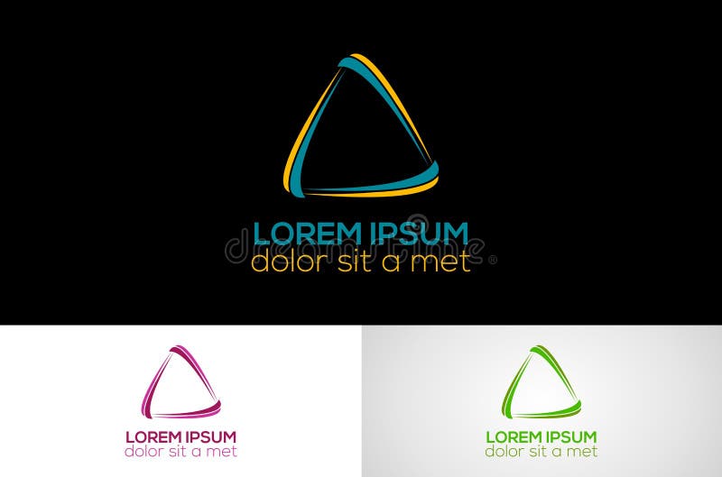 Abstract Line Triangle Logo Stock Illustration - Illustration of ...