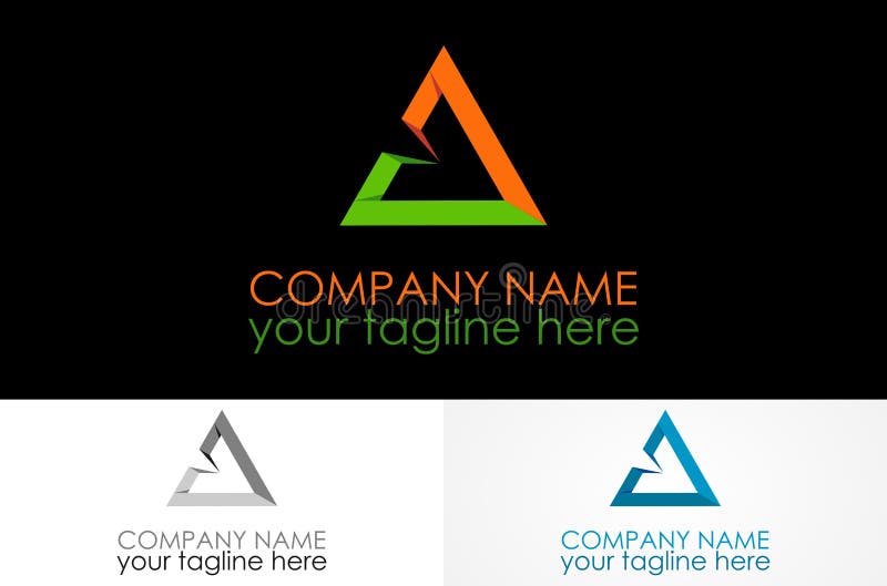 Abstract Line Triangle Logo Stock Illustration - Illustration of black ...