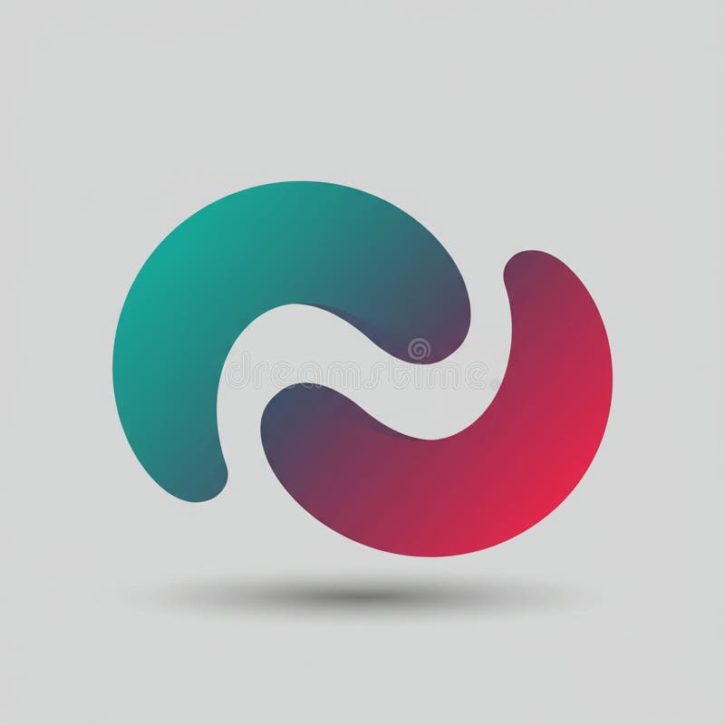 Abstract Logo Design Featuring Two Interlocking, Curved Shapes Forming ...