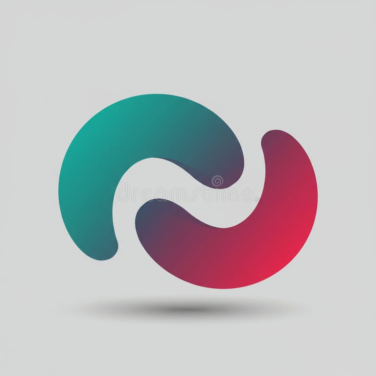 Abstract Logo Design Featuring Two Interlocking, Curved Shapes Forming ...