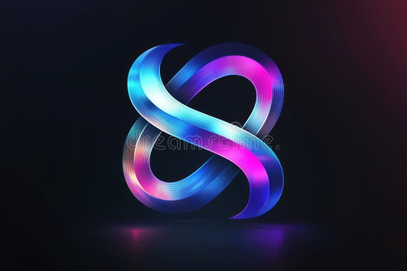 Vibrant Intertwined Abstract Logo with Swirling Blue and Pink Gradient ...