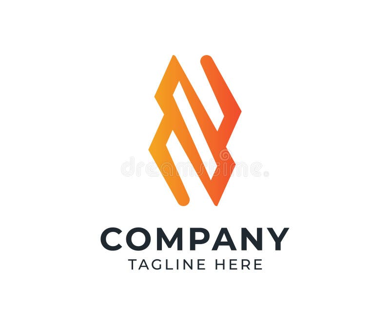 Abstract Logo Design with Gradient Orange Color. Stock Vector ...