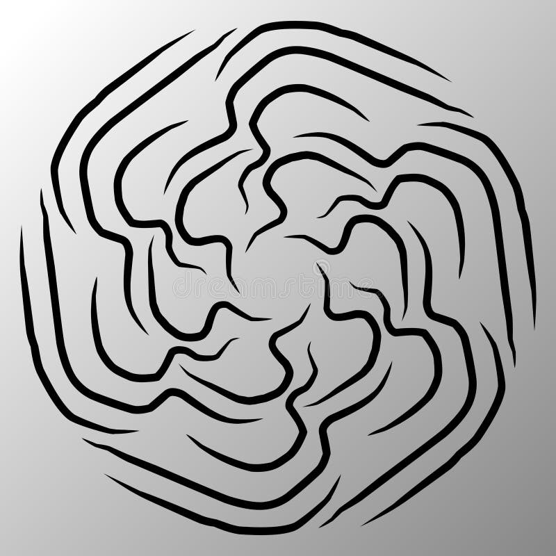 Radial Alphabet Font. Letters and Numbers Circular Line Design Stock ...