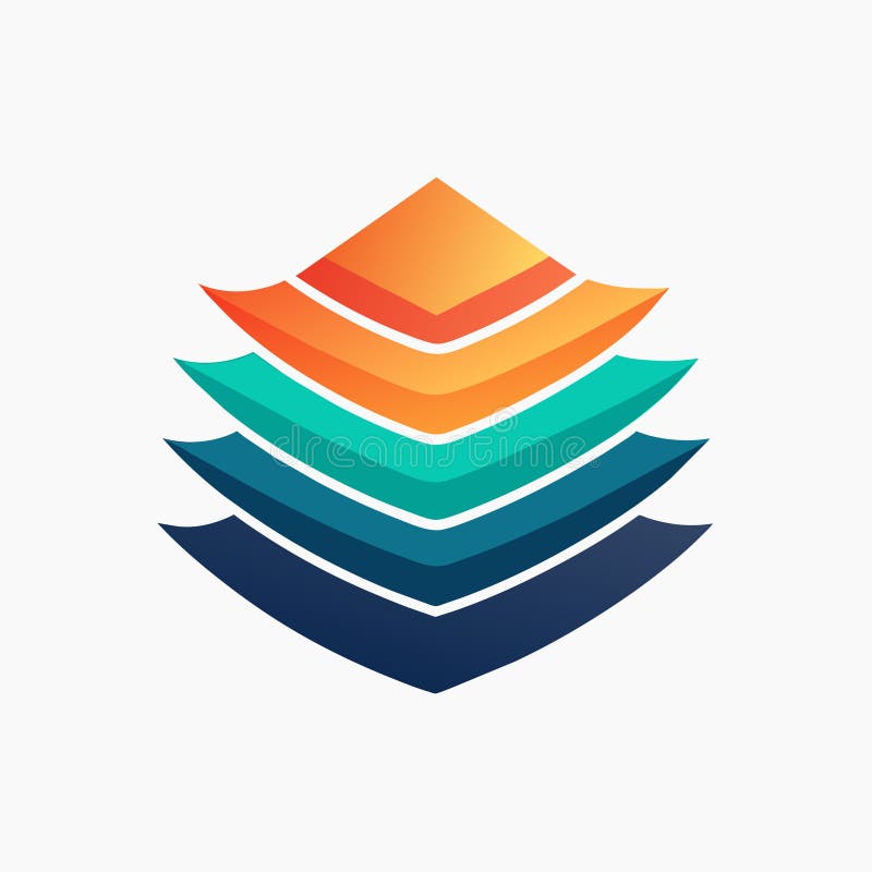 Abstract Logo Design Template with Stacked Layers in Vibrant Colors ...