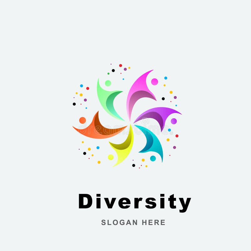 Abstract Logo Diversity and Togetherness of Social People. Stock Vector ...